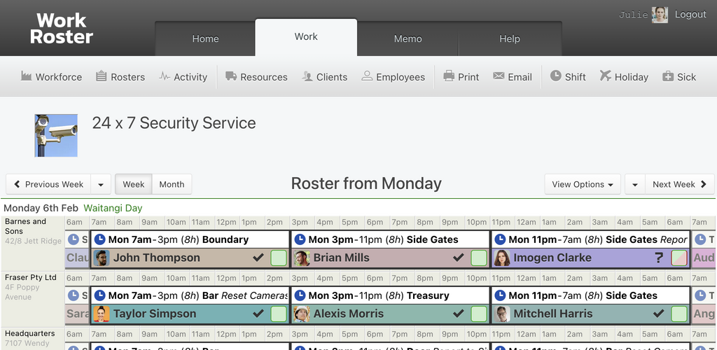 Roster Shift Planning for Security Guards - WorkRoster